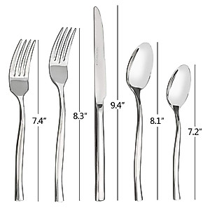 Idomy 60-Piece Stainless Steel Flatware Set, Cutlery Set Service for 12