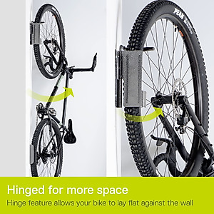 Swivel Bike Wall Mount by Delta Cycle - Garage Bike Rack Swings 90 Degrees For More Floor Space - Bike Wall Hanger With Rear Tire Tray - Vertical Bike Rack Holds Any Bike Up To 40 lbs