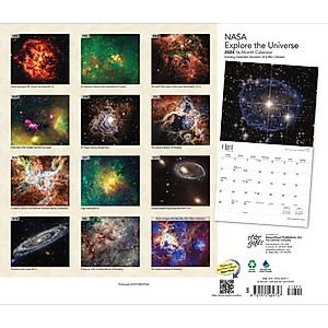 NASA Explore the Universe | 2024 14 x 24 Inch Monthly Deluxe Wall Calendar | Sticker Sheet | StarGifts | Space Cosmos Inspiration