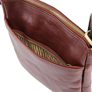 Tuscany Leather Jason Leather Crossbody Bag Dark Brown