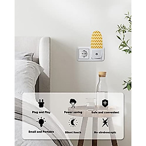 Womenfocus Night Light, Geometric Honeycomb Hexagon Yellow Night Light for Kids, Night Lights for Bedroom Decor Bathroom Decor, Night Lights Plug Into Wall, LED Light Energy Efficient Wall Lights