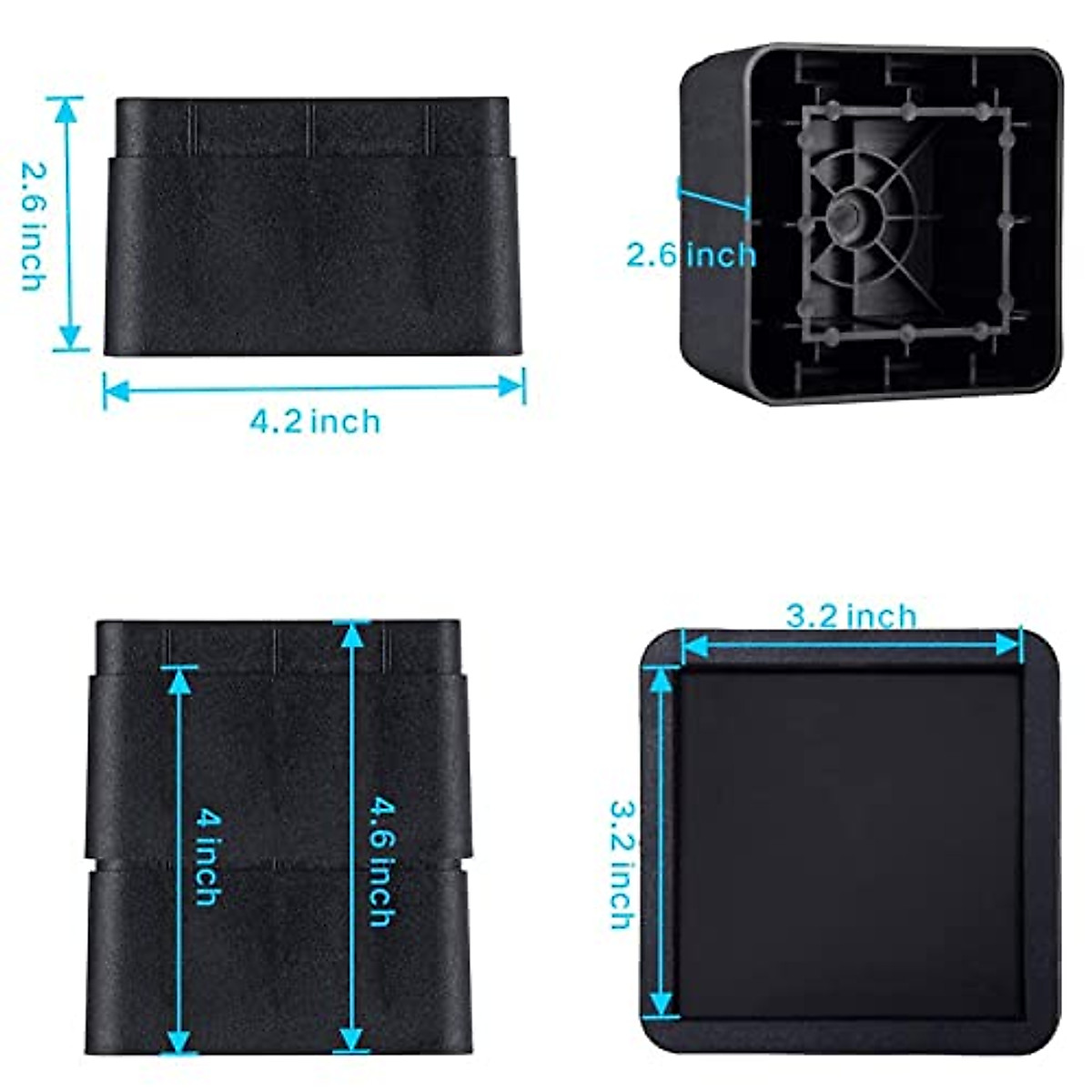 Joyclub Bed Risers 2 inch Heavy Duty Furniture Risers for Sofas Table Couch Lift Height of 2 or 4 Inches