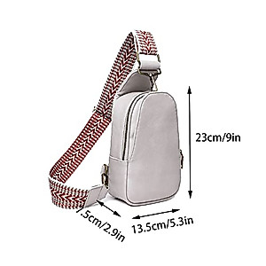 Women Chest Bag Sling Bag Crossbody Leather Backpack Ladies Shopping Trip Fashion Fabric Shoulder Straps Multiple Pockets