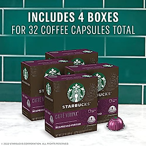 Starbucks by Nespresso Dark Roast Caffè Verona Coffee (32-count single serve capsules, compatible with Nespresso Vertuo Line System)