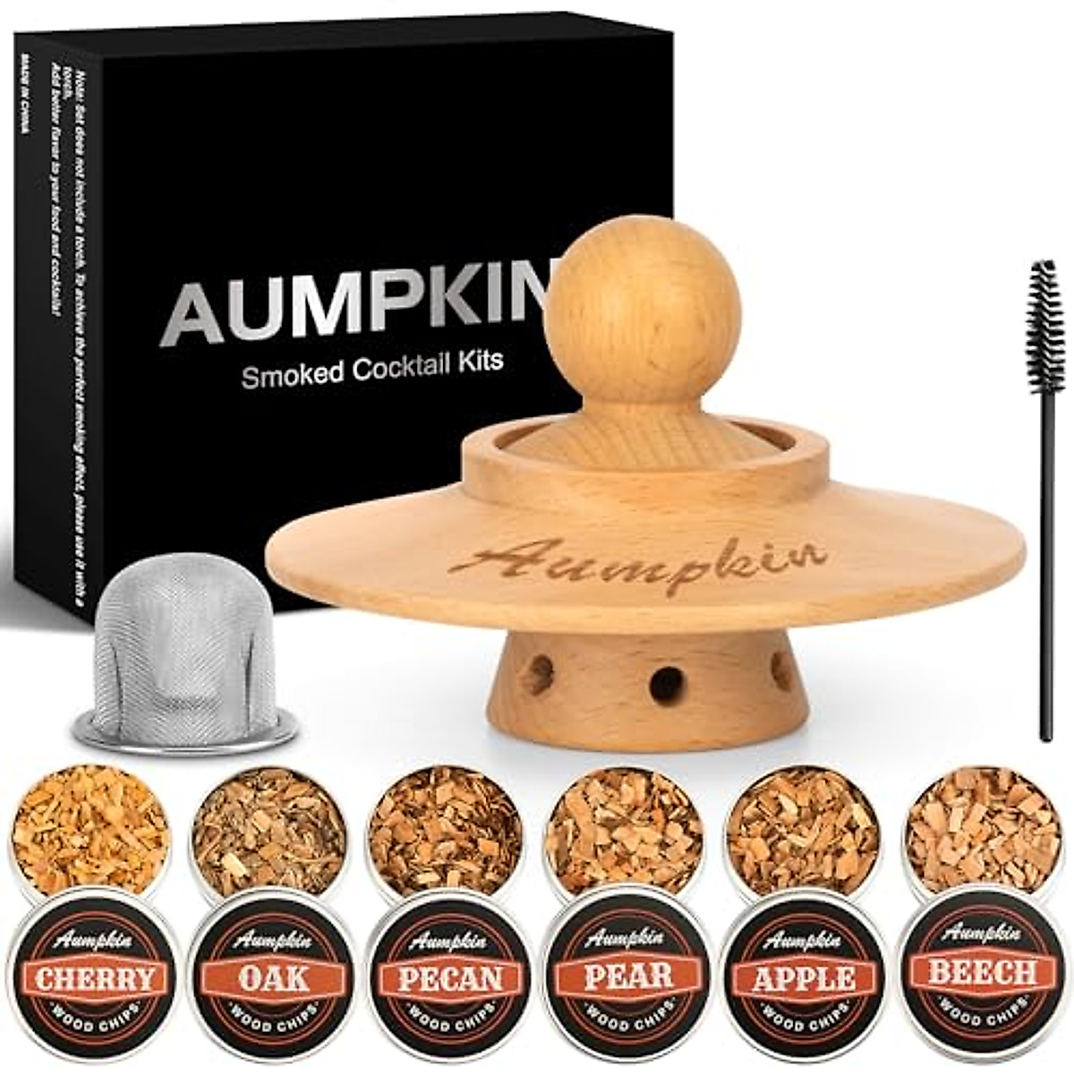 Cocktail Smoker Kit – 6 Flavors Wood Chips – Old Fashioned Kit, Bourbon, Whiskey Smoker Infuser Kit for Old Fashioned Cocktails, Drinks – Bourbon Whiskey Gifts Gifts for Men, Dad