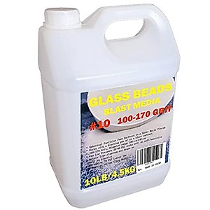 Glass Beads - 10LBS or 4.5kg Premium Long-Lasting Blasting Abrasive Media ,Spec No 10 for Blast Cabinets Or Sand Blasting Guns - 120 Mesh or Grit