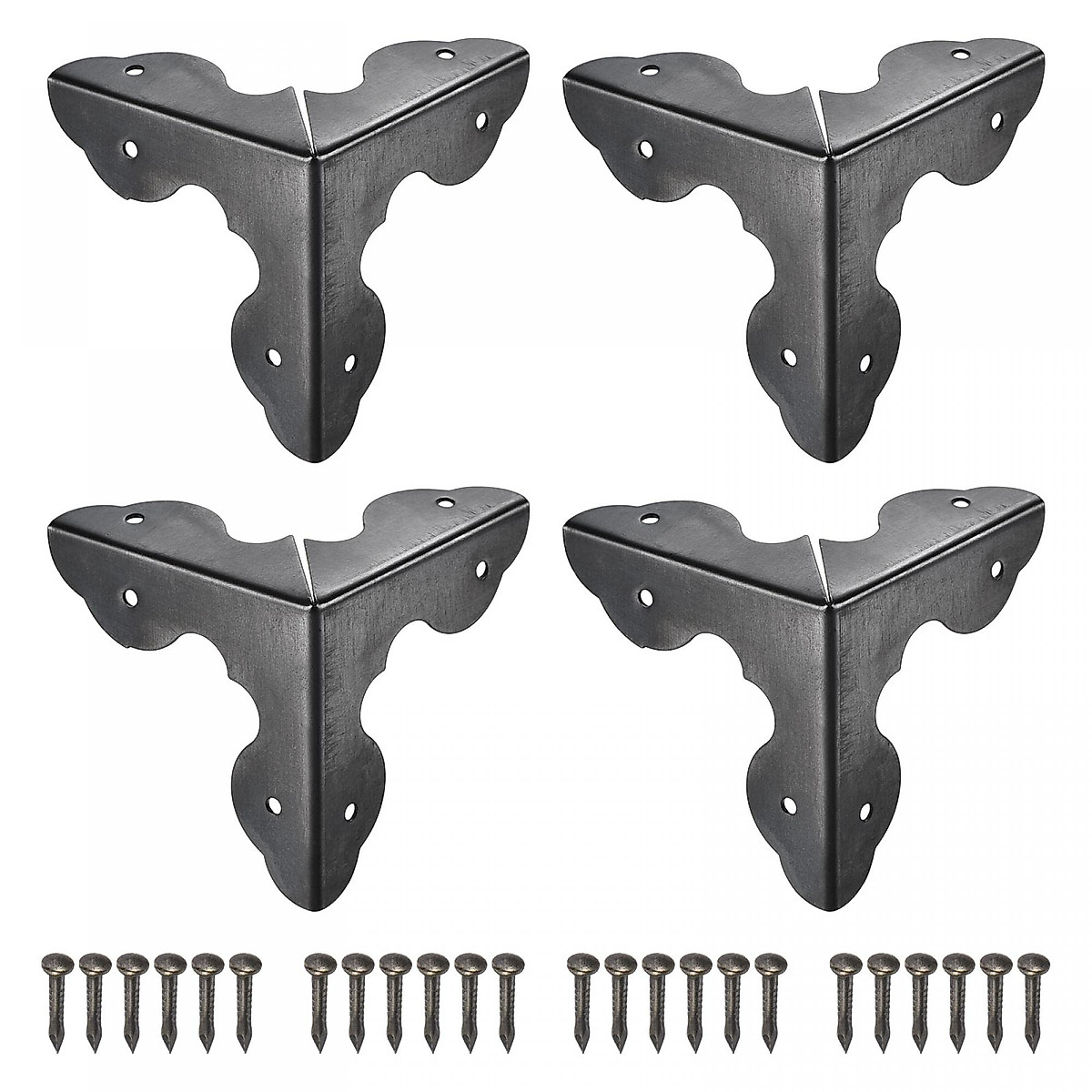 uxcell 33x33x33mm Metal Box Corner Protectors Edge Guard Black 8pcs