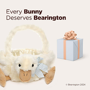 Bearington Quack The Yellow Duck Plush Easter Basket, 12 x 13 Inch Baby Easter Basket, Duck Easter Basket