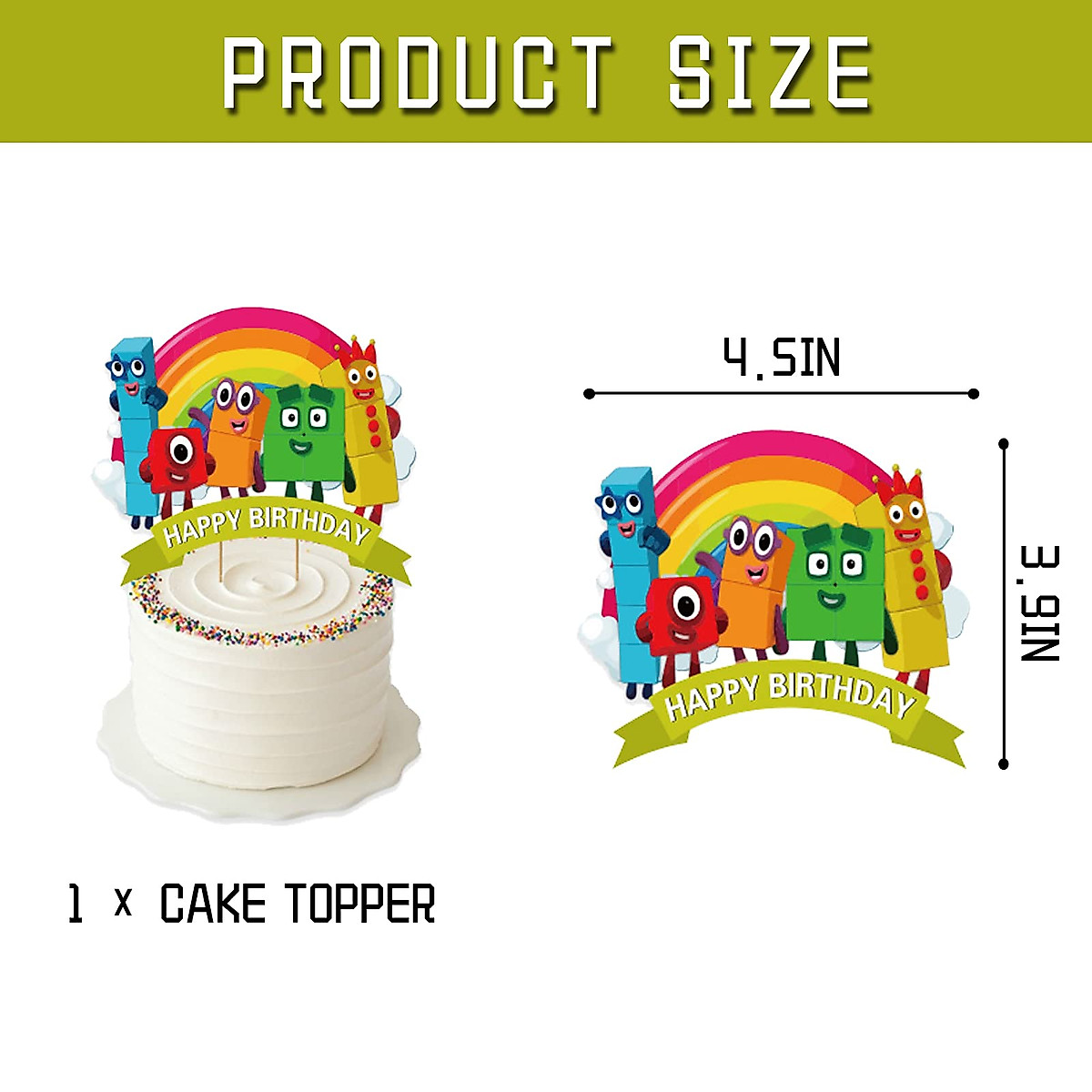 Numberblocks Party Decorations, 17 Pcs Number Theme Cake Cupcake Topper for Kids Numberblocks Birthday Party Supplies Cake Decorations