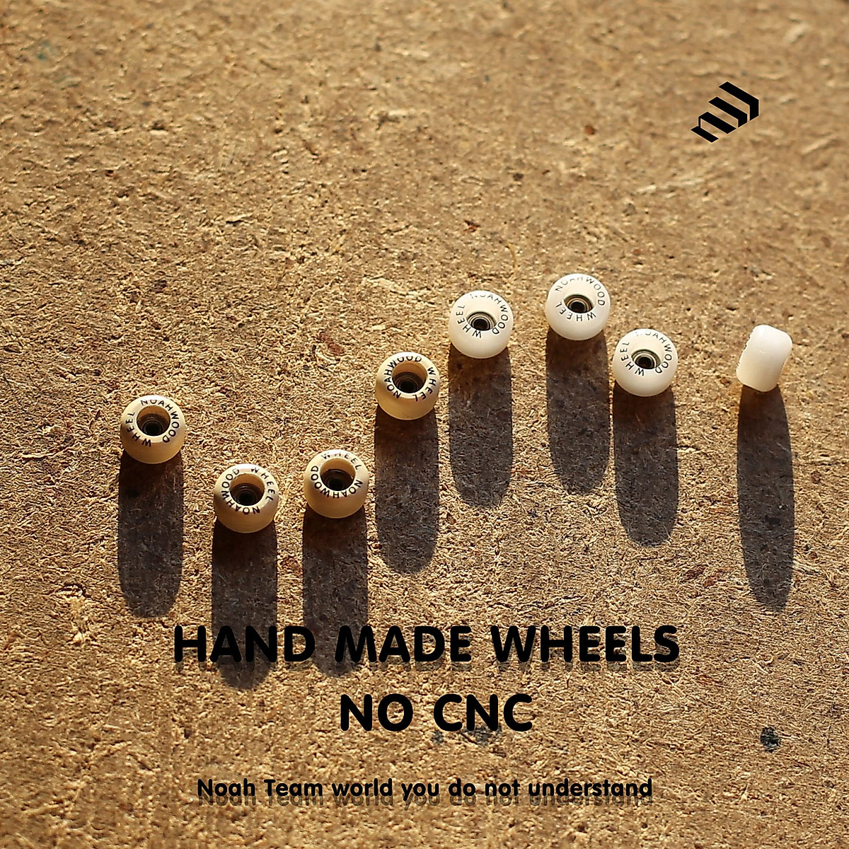 NOAHWOOD Fingerboards PRO Parts Handmade wheel (Anti-fake Black LOGO can be erased) White ii 4 Pcs
