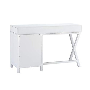 Linon White Modern Classic Side Storage Sadie Desk