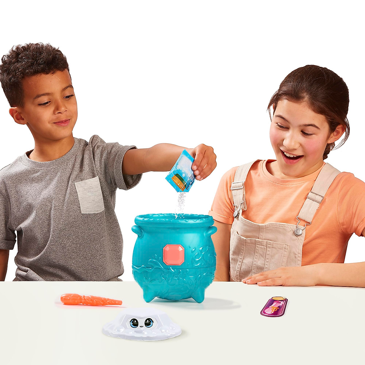 Magic Mixies Magical Gem Surprise Water Magic Cauldron - Reveal a Non-Electronic Mixie Plushie and Magic Ring with a pop up Reveal from The Fizzing Cauldron Medium