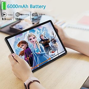 Tablet 10 Inch, Dual SIM Solt Android 9.0 Quad Core Processor Tablets, 32GB ROM 6000mAh Battery HD Tablet, Support 128GB Memory Storage Expand, WiFi, Bluetooth, GPS