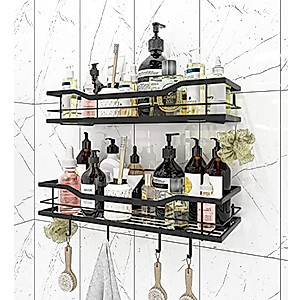 2-pack shower caddy shower shelf, no drilling traceless adhesive bathroom storage organizer shelves for Bathroom Washroom Restroom Toilet Kitchen