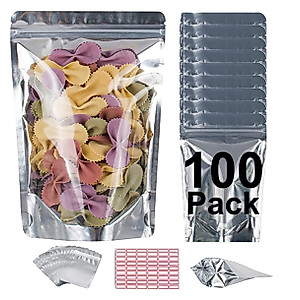 Belle KR - Pack of 300-100 Each of Small, Medium and Large Mylar Bags - Stand Up Clear Front Pouches