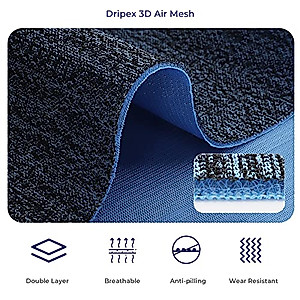 Dripex Ergonomic Office Chair Mesh Computer Desk Chairs with Lumbar Support/Adjustable Headrest/Cushioned Seat/Breathable High Back/Wheels Arms, Swivel Rolling Task Chair for Home Office (Blue)