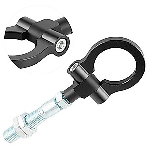 Tow Hook, Heavy Duty Car Racing Tow Hook Red Folding Ring Refitting Front Auto Trailer Accessory Fit for Hyundai Veloster 2012‑2017(Black)
