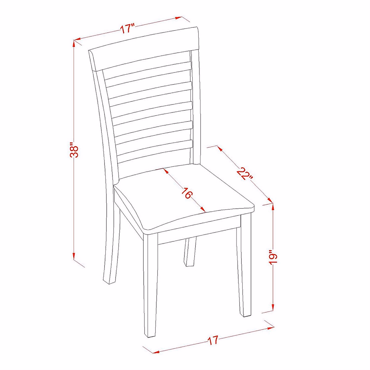 East West Furniture OXML3-MAH-LC 3 Piece Dining Room Table Set Contains a Square Kitchen Table and 2 Faux Leather Upholstered Dining Chairs, 36x36 Inch, Mahogany