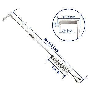 FIRELOOP 20“ Ash Tool Poker for Big Green Egg Grill，Big Green Egg Parts Accessories Ash Tool for Big Green Egg, Kamado Joe and Other Charcoal Grills