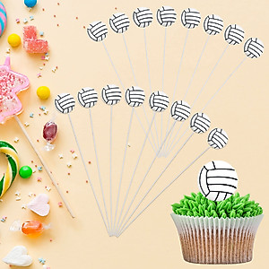 20Pcs Volleyball Cupcake Toppers Resin Assembled Sport Theme Volleyball Cupcake Picks Volleyball Theme Baby Shower Kids Birthday Party Cake Decorations Supplies