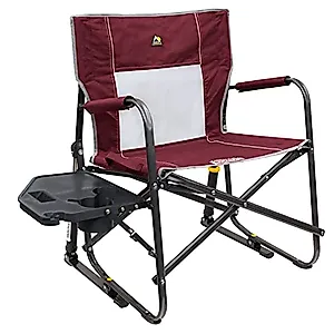 GCI Outdoor Freestyle Rocker XL Portable Folding Rocking Chair, Outdoor Camping Chair with Side Table