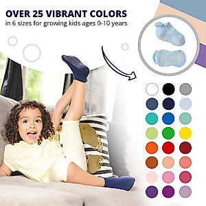 LA ACTIVE Non Slip Grip Ankle Boys and Girls Socks with Non Skid for Babies Toddlers and Kids Back to School, Ideal Gift for Mother's Day