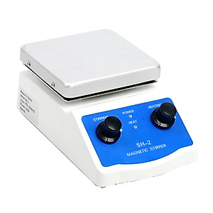 Yaeccc Magnetic Stirrer 4.7 x 4.7 Inch Heating Plate Magnetic Mixer SH-2 Hot Plate 1000ml Stirring Capacity Magnetic Stirrer Kit 180W 0~1600RPM 1L Volume Heating Power