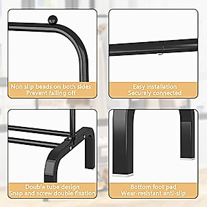 OTROUWORHT Clothes Rack Metal Clothing Rack with Bottom Shelf Garment Rack for Hanging Clothes Shirts Jeans and Coats Black