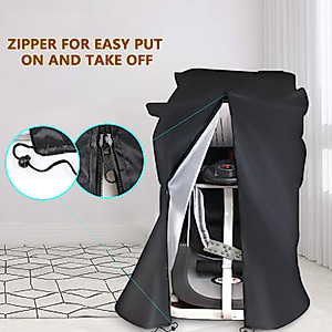 Iptienda Treadmill Cover, Folding Treadmill Cover with Zipper, Dustproof and Waterproof Cover Fit for Exercise Sports Running Machine Equipment, Perfect for Indoor or Outdoor Use, Black
