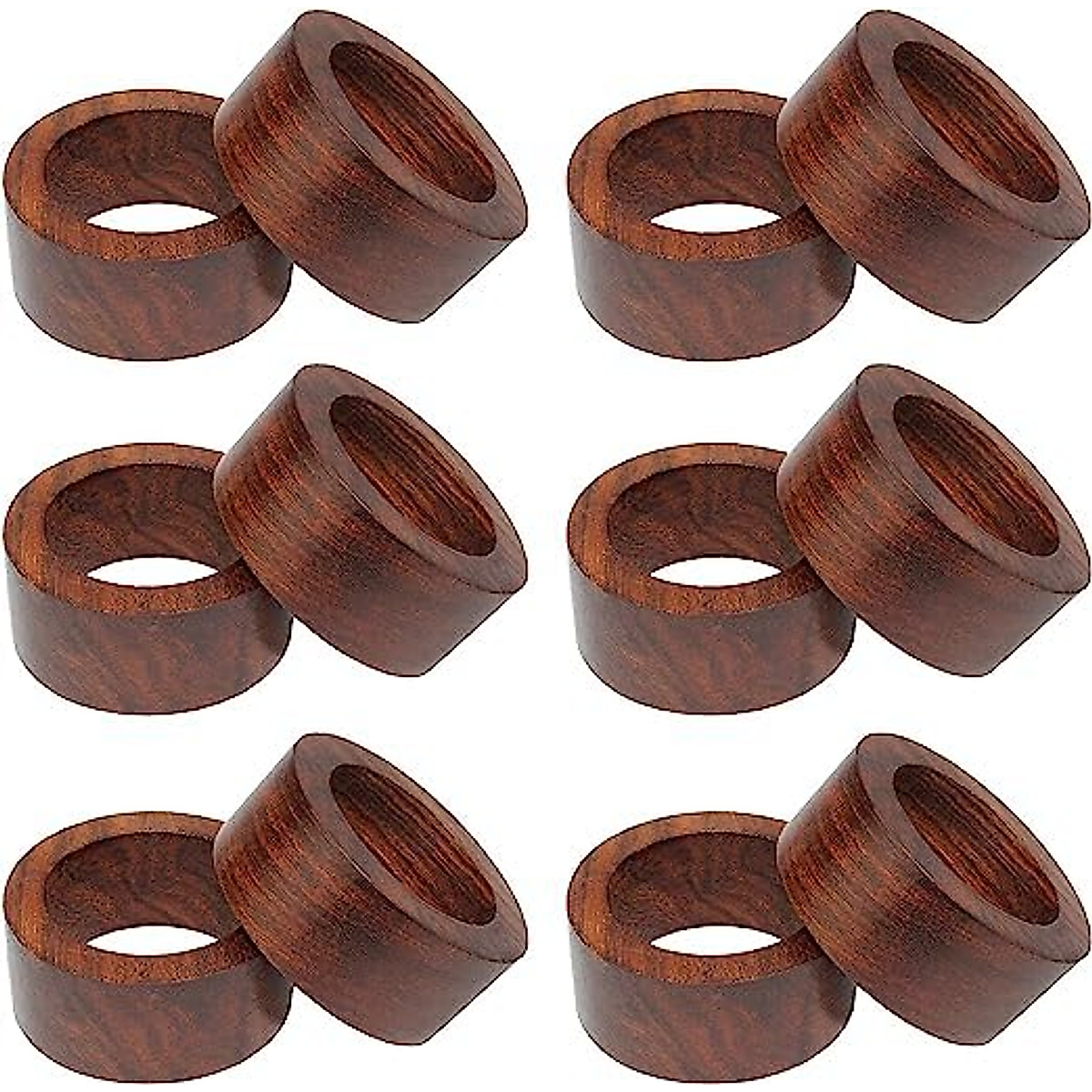Divine glance Napkin Rings Dining Table Napkin Holder, Classic Everyday Use Thanksgiving, Christmas Napkin Rings Buckles,Festive Party Gift Farmhouse for Table (Set of 12, Brown)