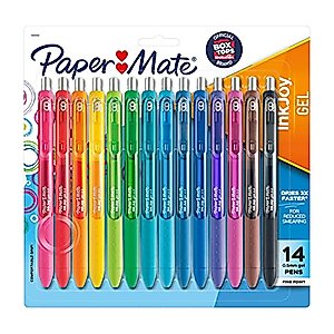 Paper Mate InkJoy Pens, Gel Pens, Fine Point (0.5 mm), Assorted, 14 Count
