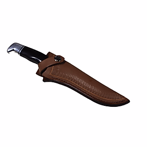 CARL THOMAS LEATHERS. Custom Leather Knife Sheath Made to Fits Buck 119 Knife, Fixed Blade Knife Holder, Light Brown, Sheath Only