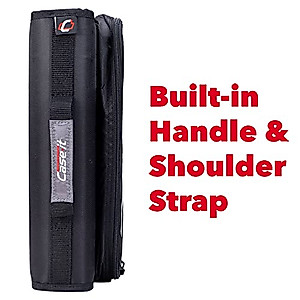 Case-it The Universal Zipper Binder - 2 Inch O-Rings - Padded Pocket That Holds up to 13 Inch Laptop/Tablet - Multiple Pockets - 400 Page Capacity - Comes with Shoulder Strap - Mint Blue LT-007