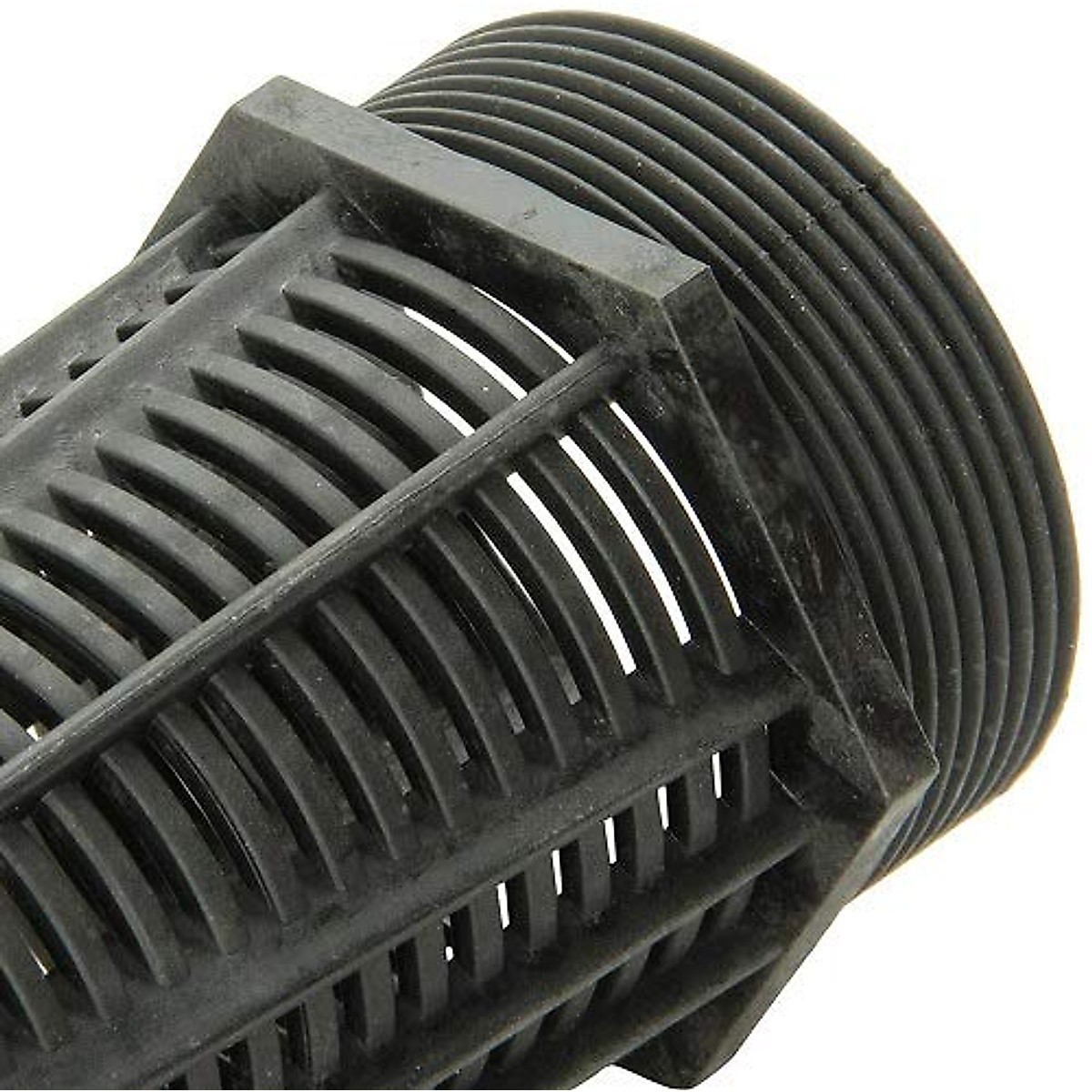 Lifegard Aquatics Threaded Suction Overflow Strainer for Fish Aquariums – High-Impact Resistant Black PVC – Space Saver Strainer to Extend Past the Bulkhead – Reduces Pump Damage – 2 Inch