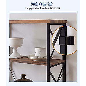 O&K FURNITURE Double Wide 6-Shelf Bookcase, 80.7” Industrial Large Open Metal Bookcases Furniture, Etagere Bookshelf for Home & Office, Vintage Brown