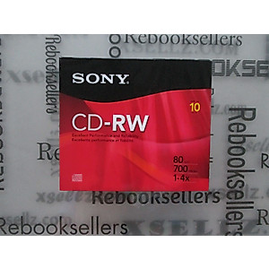 SON22159 - SON22159 CD-RW Rewritable Discs, Branded Surface, 700MB/80MIN, 4x, Silver, 10/Pack