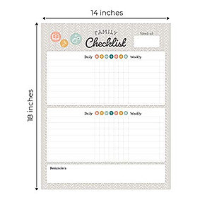 Neutral Toned Household Chore Chart / 14" x 18" Multiple Children Fill in Task List/Child Behavior Reward Chart