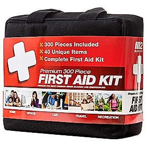 Professional 300 Piece (40 Unique Items) First Aid Kit | Emergency Medical Kits | Home, Business, Camping, Car, Office, Travel, Vehicle, Kids, Boat, Survival, Supplies