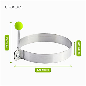 Egg Rings for Frying Eggs for Breakfast - Round Egg Cooker Ring with Stainless Steel - Egg Mcmuffin Ring Mold with Anti-scald Handle, 2 Pcs