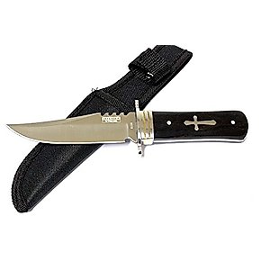 Lastworld 8" Defender Extreme Hunting Knife Full Tang Stainless Steel Blade with Wood Handle