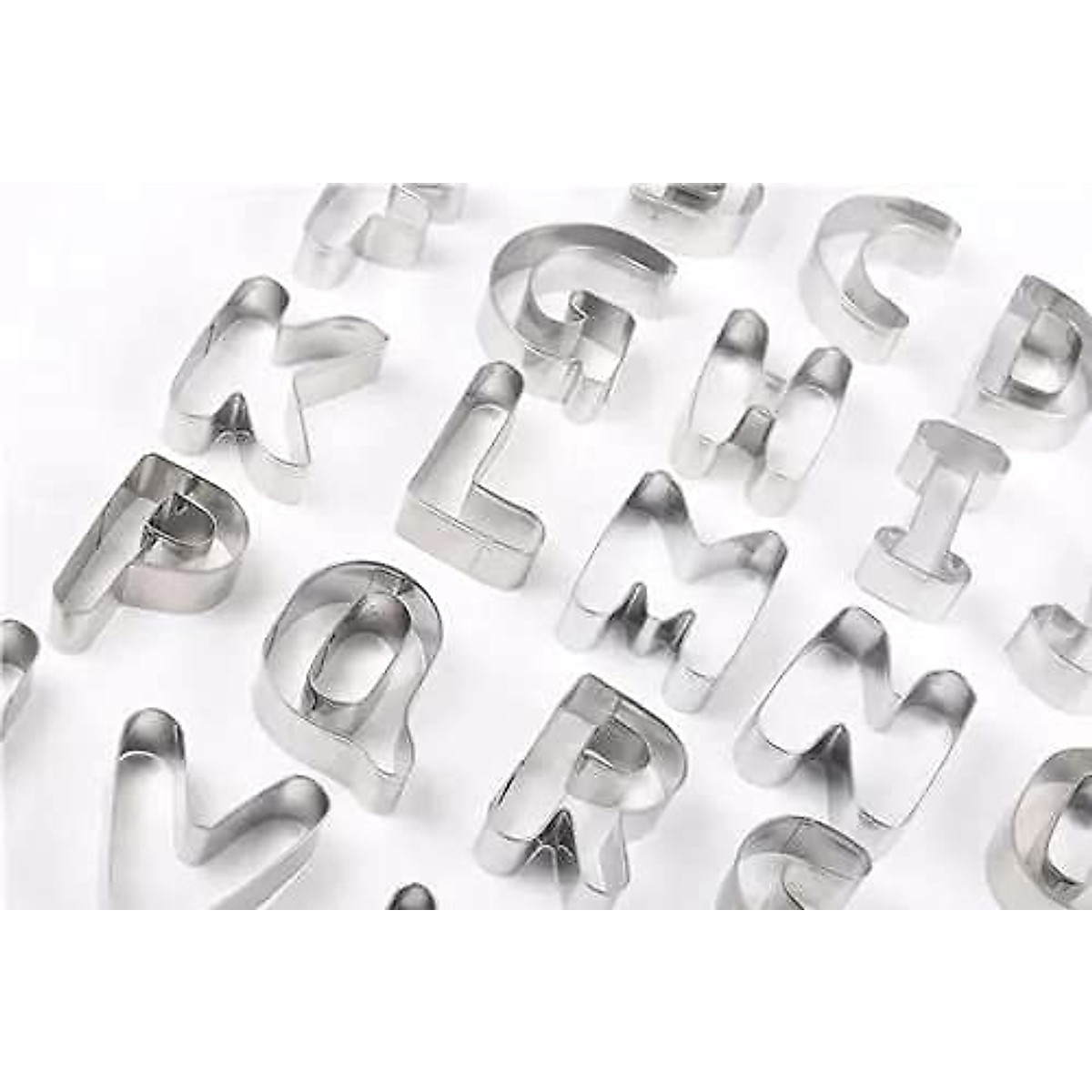 Alphabet Cookie Cutters Set, 26 Pcs Stainless Steel Large Mold Tools for Fondant Biscuit, Cake, Fruit, Vegetable, or Dough Cut (3 inch)