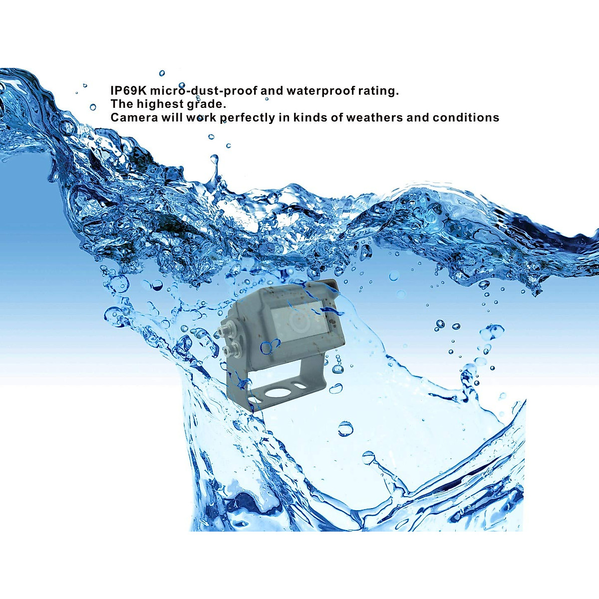 7" 1080P AHD Wired Reverse Rear View Backup Camera System,Guide line,IP69K No water leakage Camera, Night Vision, Vibration-proof 10G for Tractor/Truck/Excavator/Caravan/Skid Steer/Heavy Equipment