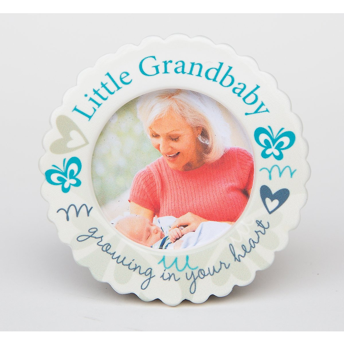 Little Grandbaby Growing In Your Heart Ultrasound Photo Ornament and Poem (Ornament Boxed w/ Poem)