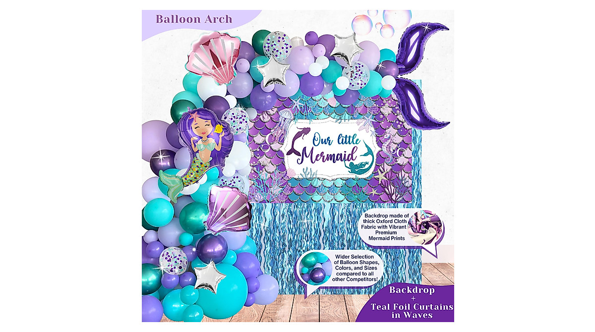 248 Pieces Mermaid Birthday Decorations Kit - All-in-1 Party Decor