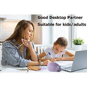 2.4GHz Wireless Cute Hamster Shape Less Noice Portable Mobile Optical 1200DPI USB Mice Cordless Mouse for PC Laptop Computer Notebook MacBook Kids Girl Gift (Purple)