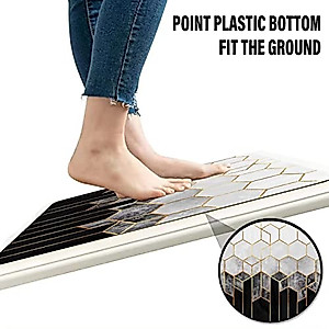 AYULO 4 Pcs Black Marble Shower Curtain Set, Abstract Geometric Modern Bathroom Sets with Non-Slip Rugs, Toilet Lid Cover and Bath Mat,Shower Curtain with 12 Hooks