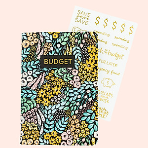 Elyse Breanne Design Budget Planner • Undated monthly finance organizer with daily expense tracker • Includes sticker sheet and built-in pocket for organizing bills and receipts