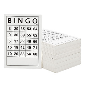 Juvale 180 Sheets Reusable Paper Bingo Cards Bulk for Adults, Disposable Number Game Set for Large Groups (4x6 in)