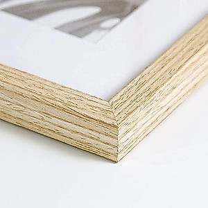 Afuly 11x14 Picture Frame 8x10 Picture with Mat 11 by 14 Frame without Mat Natural Wood Texture Wall Mounted Gallery Display Weddings Birthday Graduation Gifts for Family, Set of 2, Oak Beige