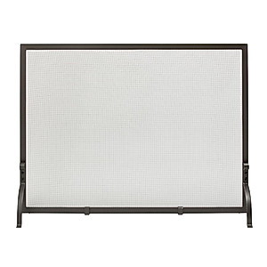 UniFlame, S-1156, Medium Single Panel Olde World Iron Finish Fireplace Screen